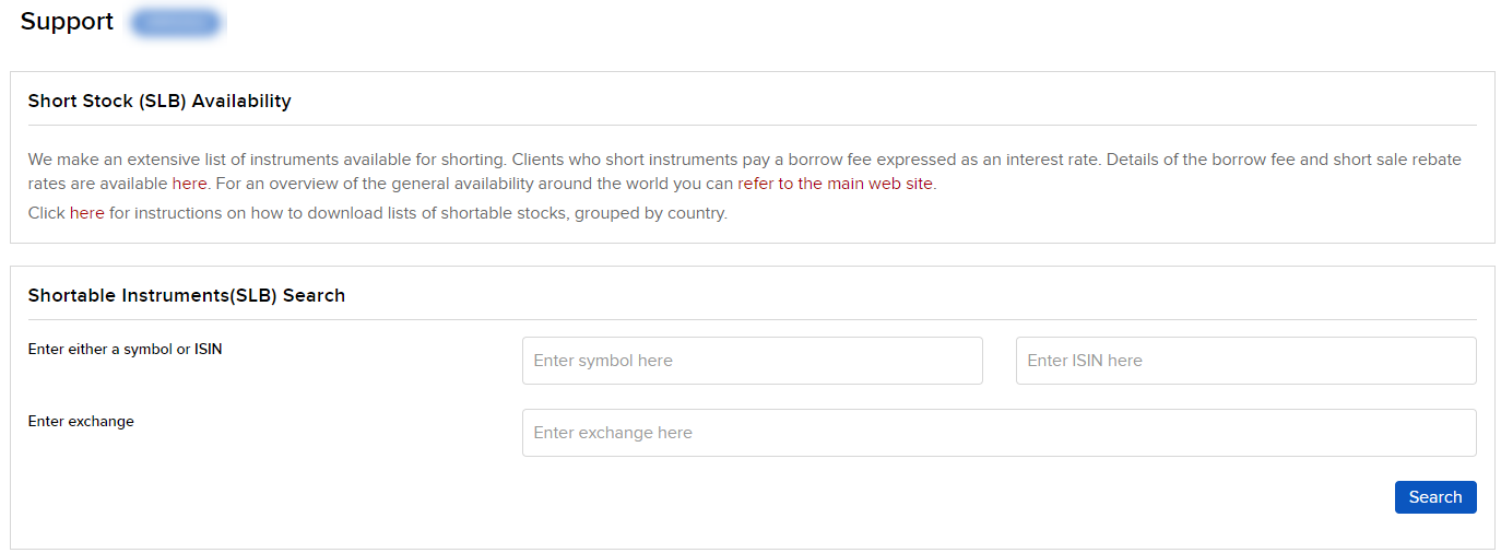 Short Securities (SLB) Availability