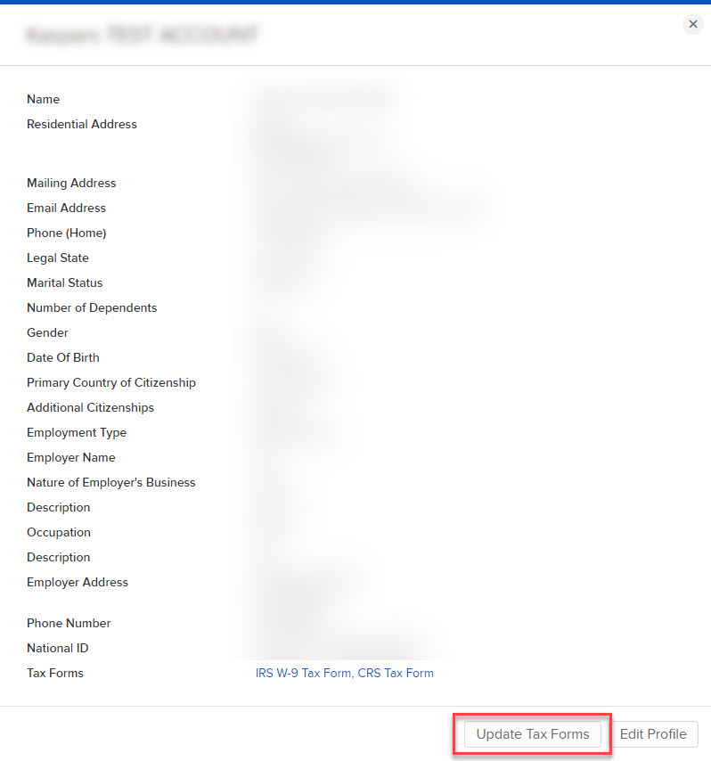 Update Tax Forms
