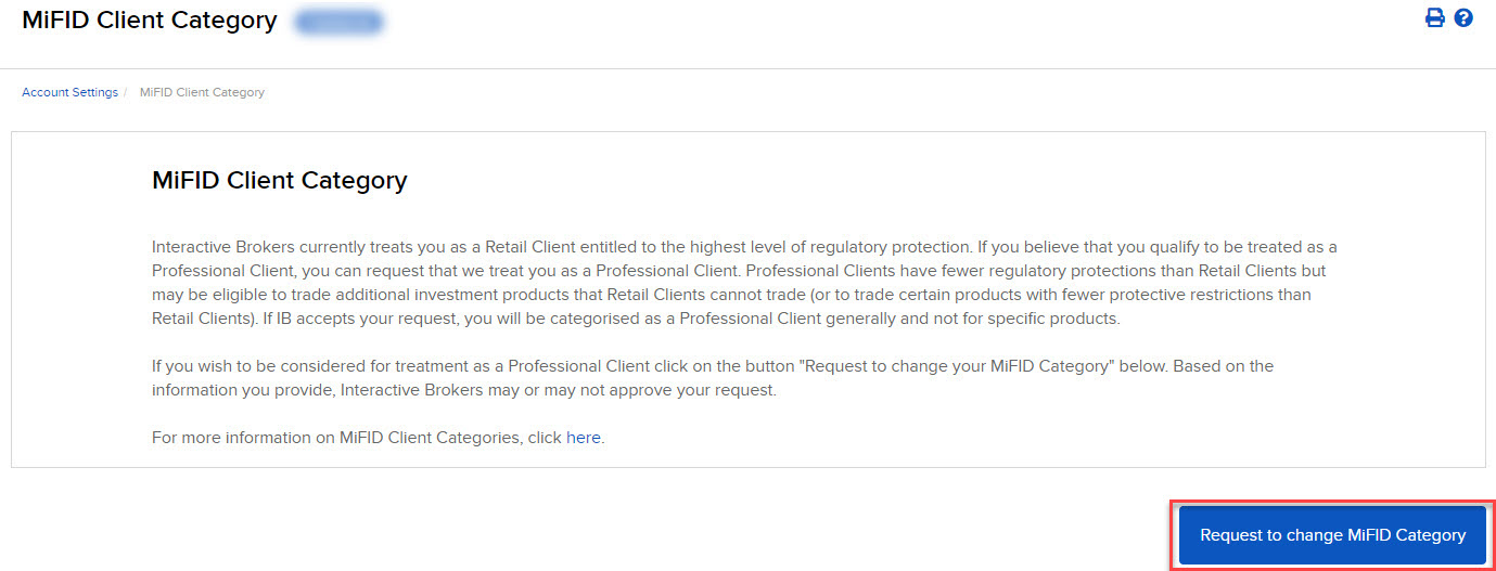 MiFID Client Category