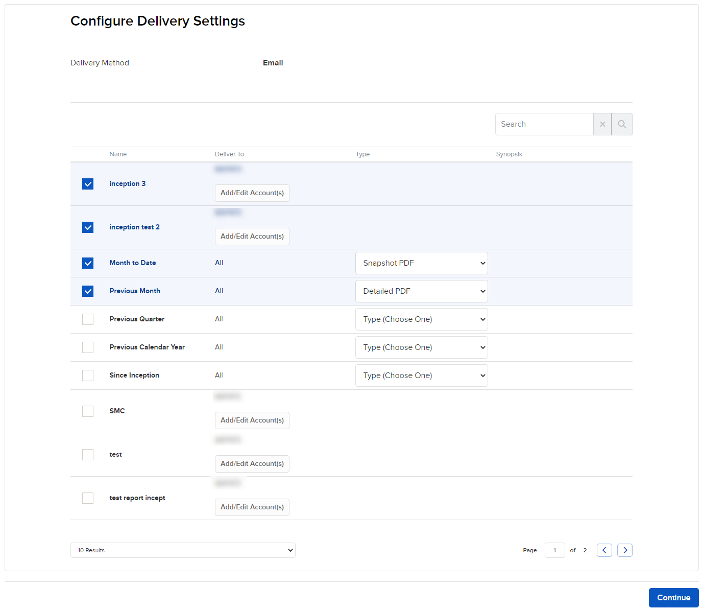 Create a Client Report Bulk Delivery