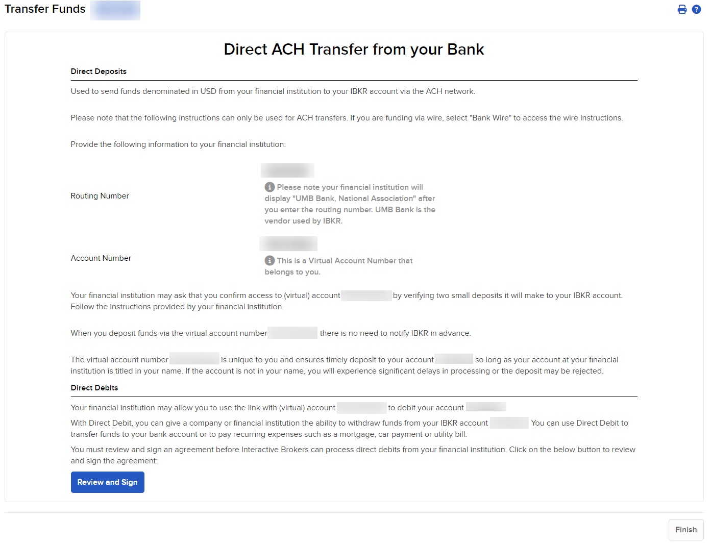 Direct ACH Transfer from your Bank