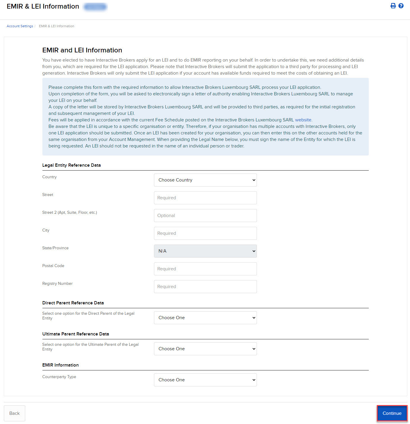 EMIR & LEI Information