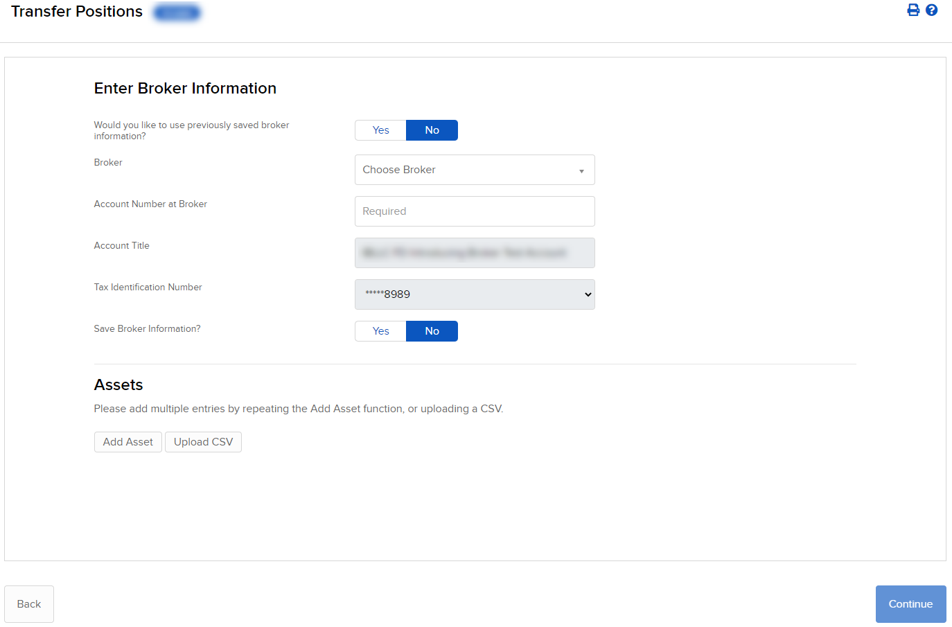 Enter an FOP Position Transfer
