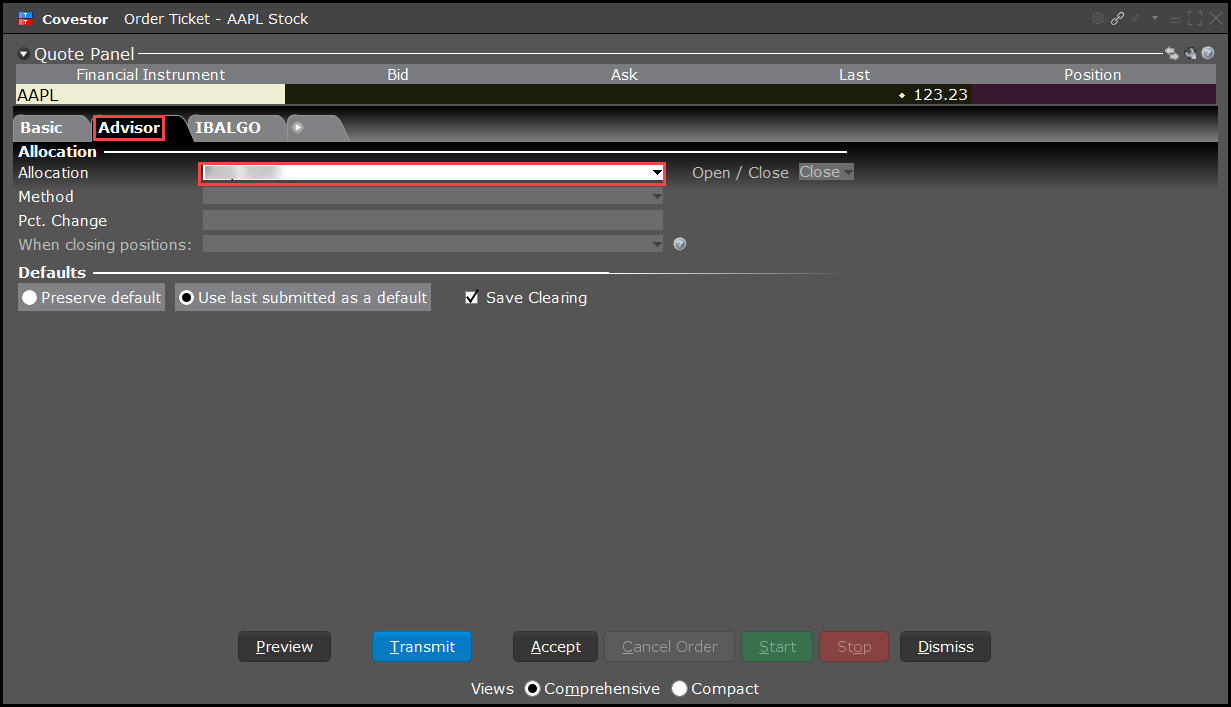 Order Entry Commission Markup