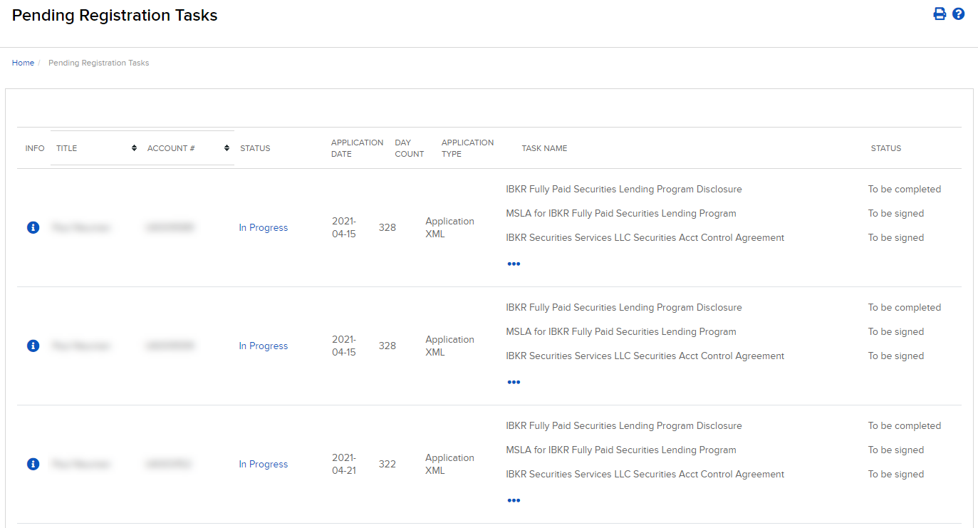 Pending Registration Task