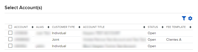 Using the Account Selector