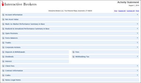 Viewing an Activity Statement