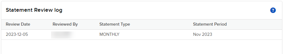 View the Statement Review Log