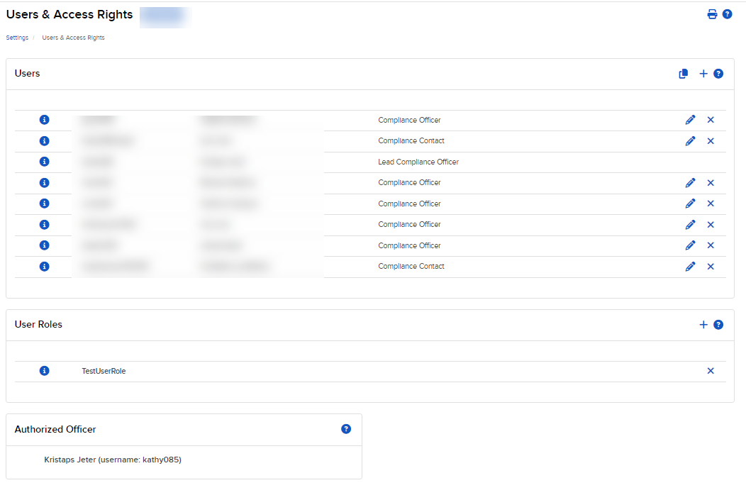 User Access Rights