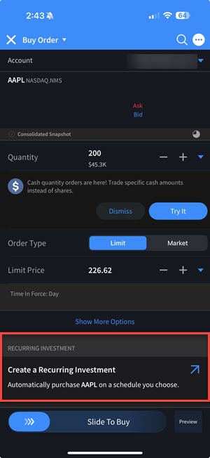 Trade using the Order Ticket