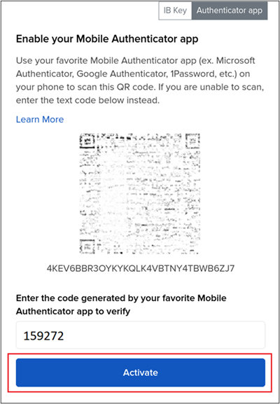 Activating a Mobile Authenticator App