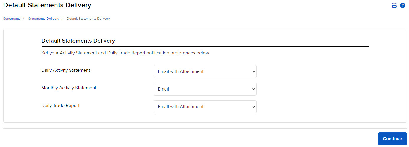 Statements Delivery