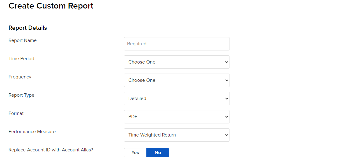Create a New Custom Report